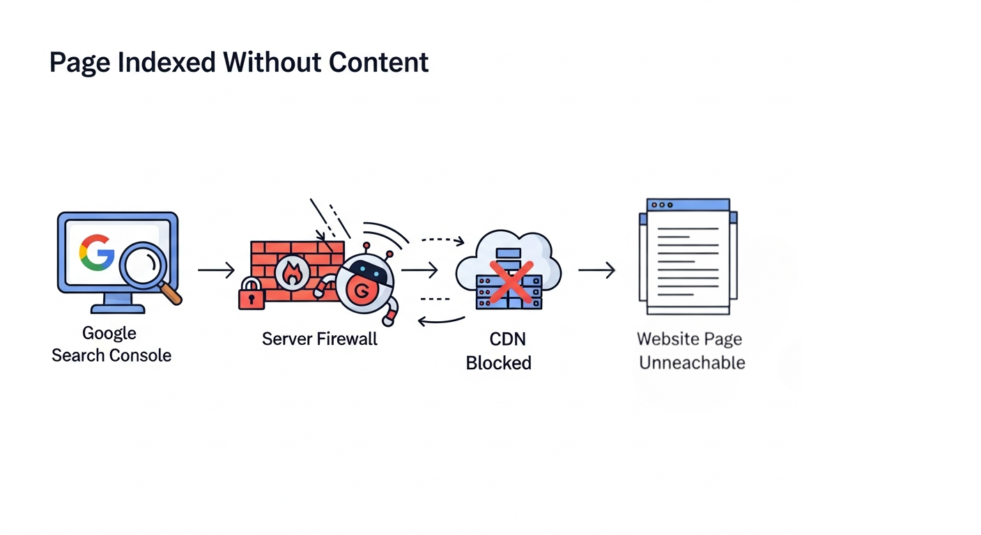 Page Indexed Without Content Error: John Mueller Explain Why